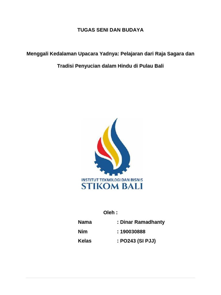 Tugas MK Seni Dan Budaya - Upacara Di Indonesia - Dinar Ramadhanty ...