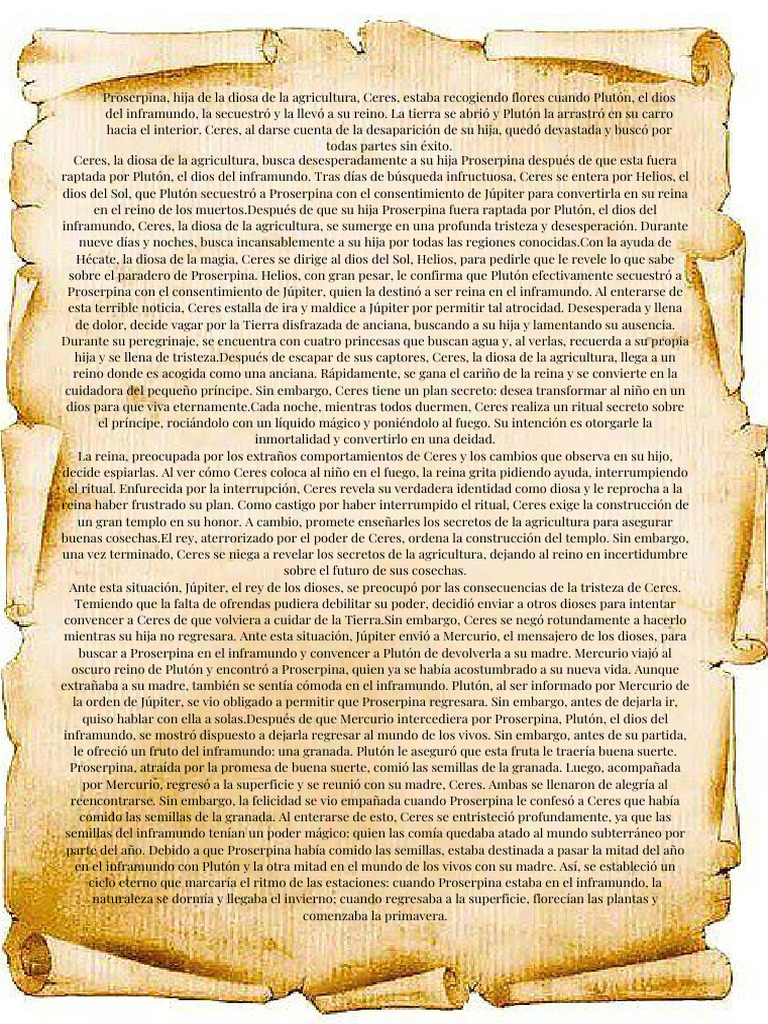 El mito de Ceres y Proserpina | PDF | Cupido | Orfeo