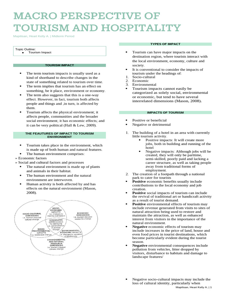 Macro Perspective Midterm | PDF | Tourism | Economies