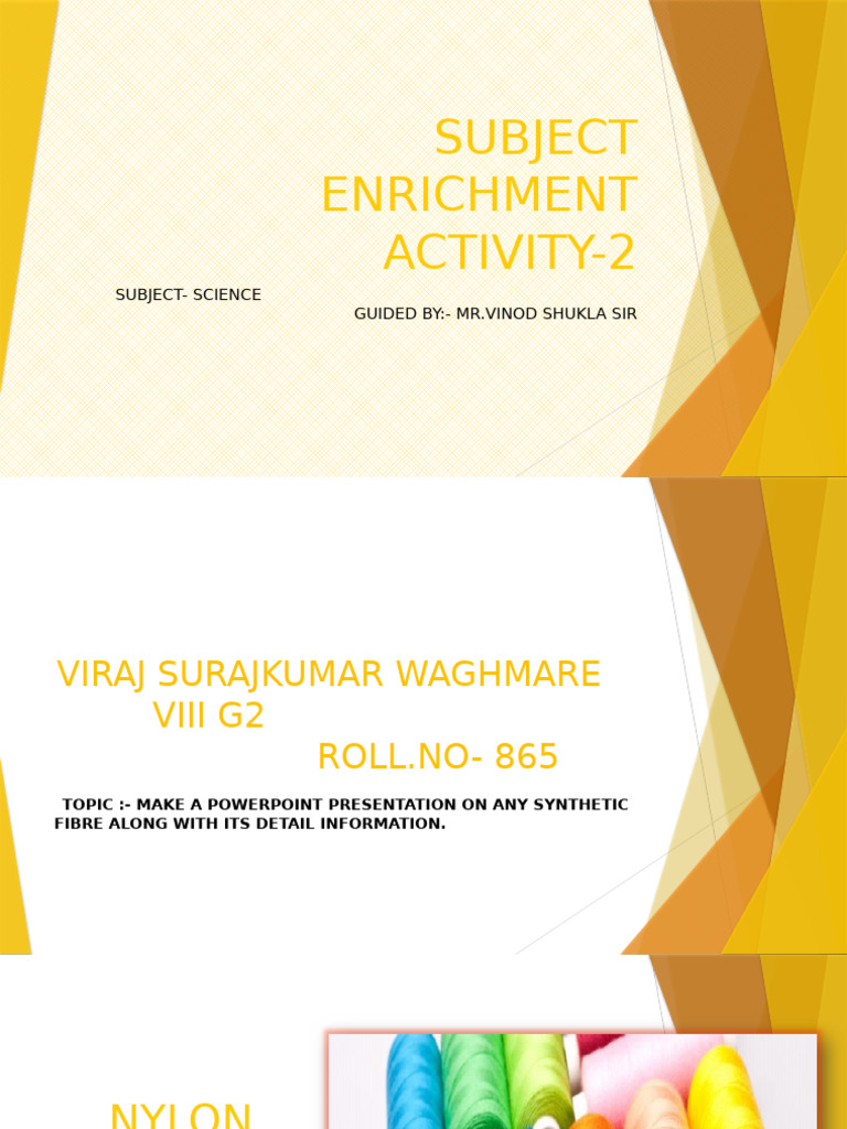 Subject Enrichment Activity-2 | PDF | Nylon | Fibers