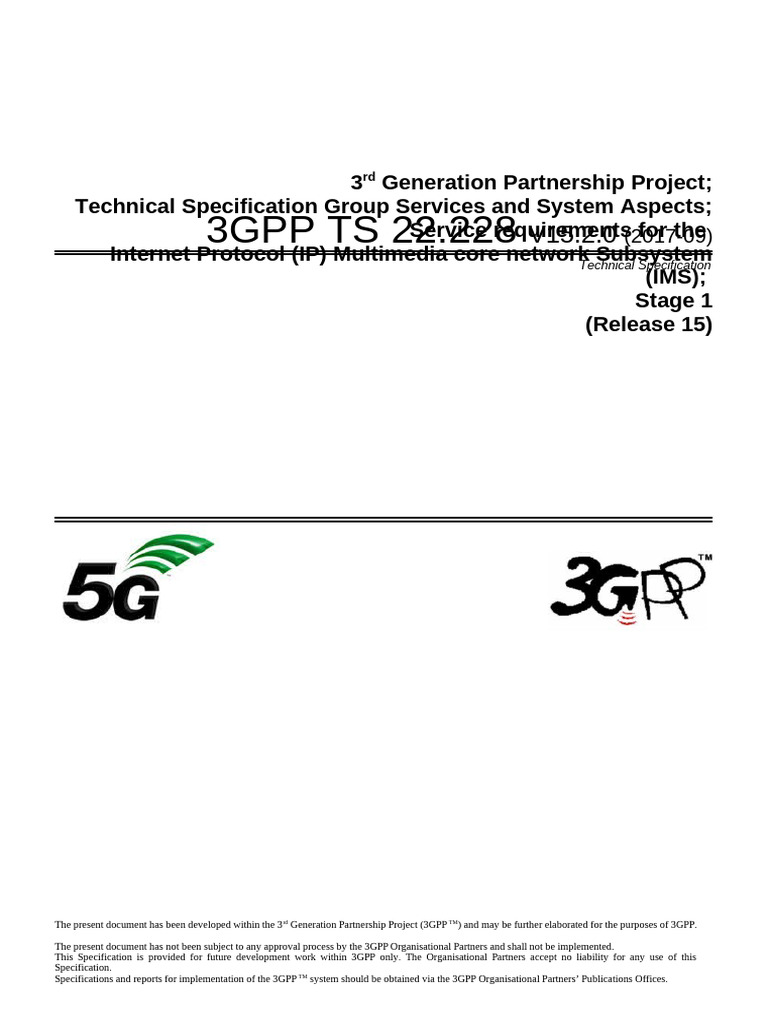 3GPP TS 22.228: Technical Specification | PDF | Ip Multimedia Subsystem ...