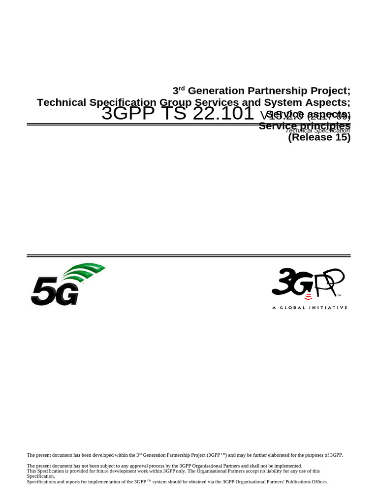 3GPP TS 22.101 | PDF | Computer Network | Ip Multimedia Subsystem