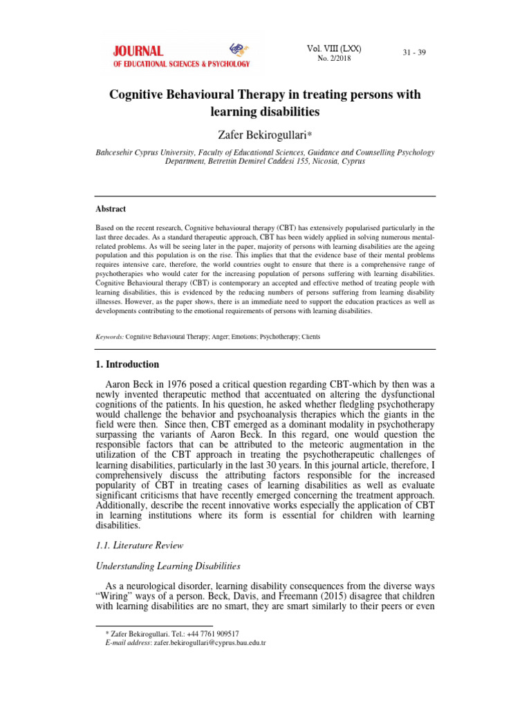 TCC Ayuda Al A L Aprendizaje 7 | PDF | Cognitive Behavioral Therapy | Psychotherapy