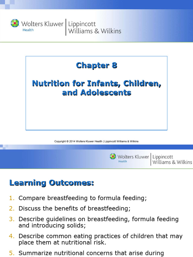 Chapter 3 Nutrition For Infants, Children and Adolescents 2 | PDF | Breastfeeding | Breast Milk