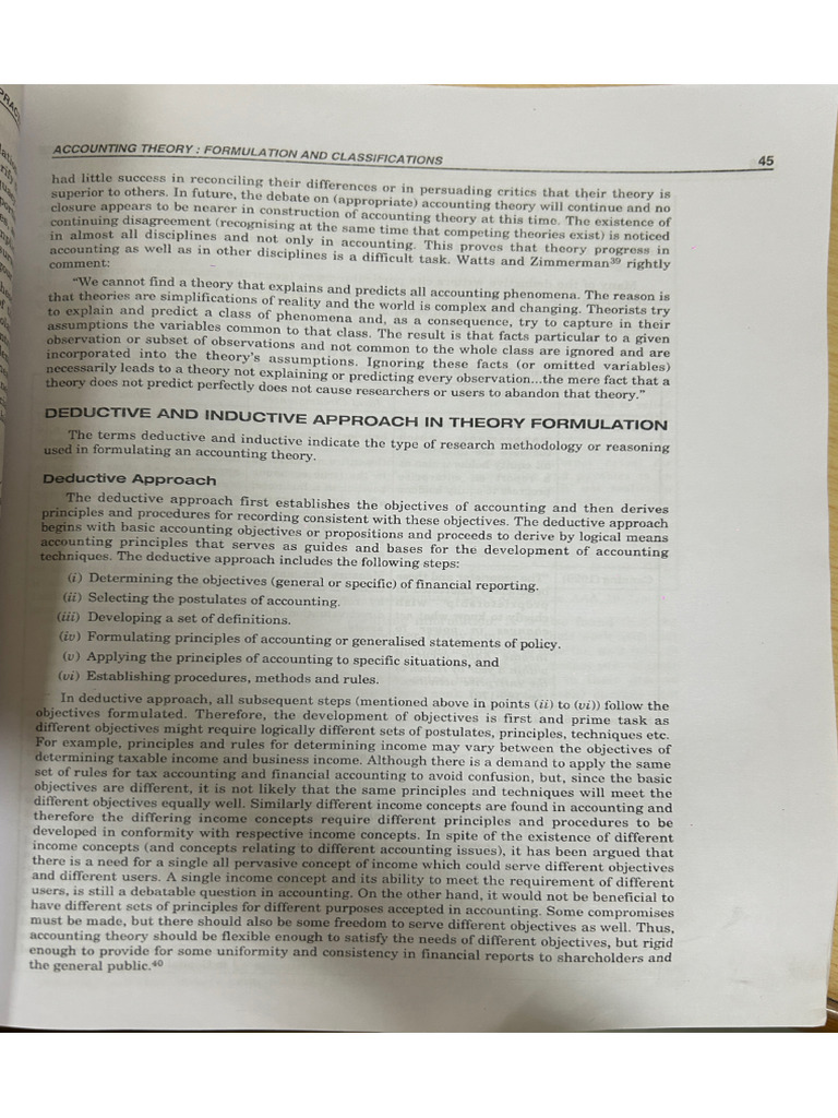 Traditional Approaches To Accounting Theory Formulation | PDF