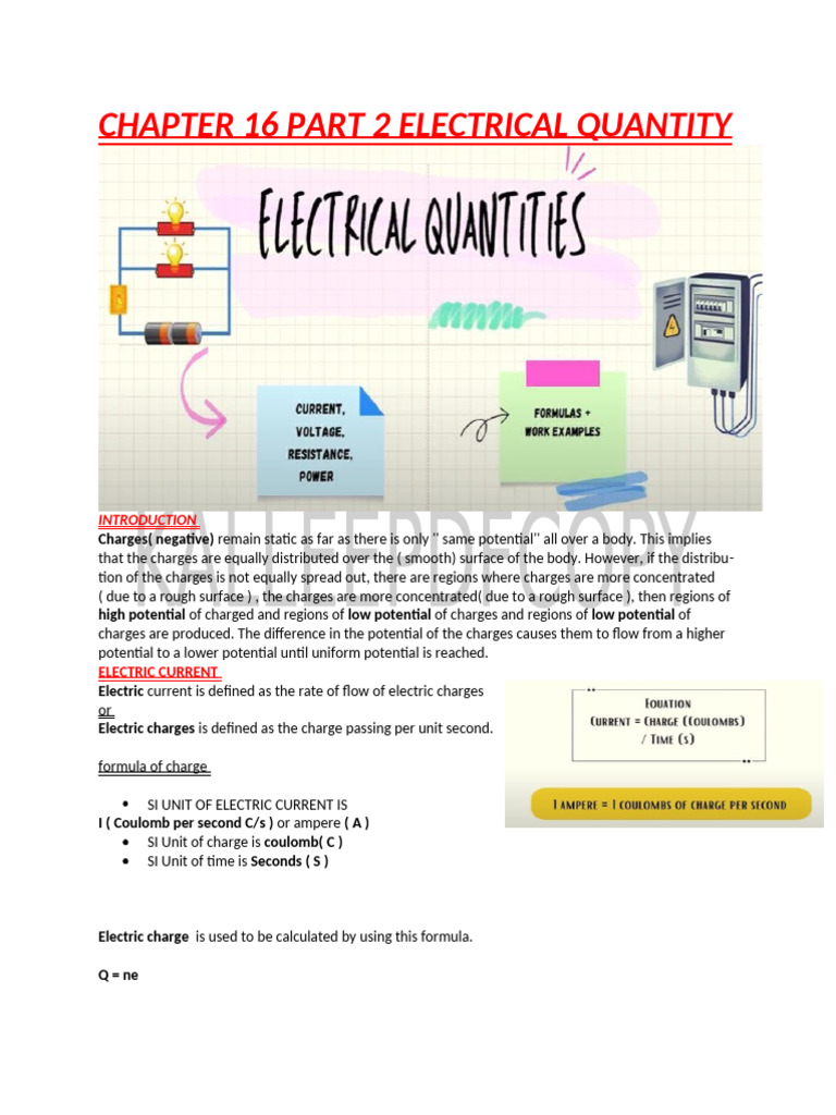 Grade 11 Chapter 16 Part 2 Physics | PDF | Electrical Resistance And Conductance | Voltage