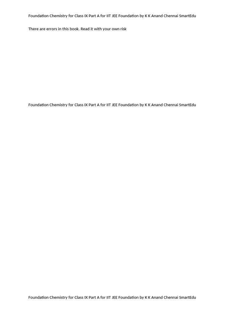 Class IX Foundation Chemistry PDF | PDF | Recruitment | Evaluation Methods