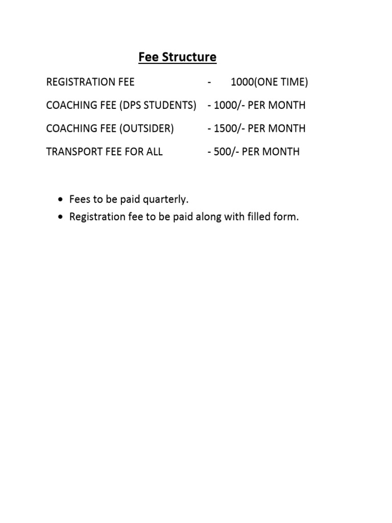 Fee Structure | PDF | Business | Finance & Money Management