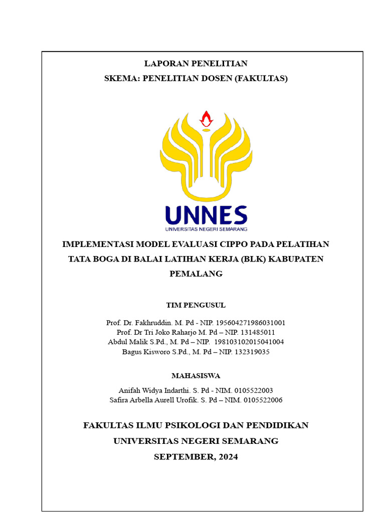 Draft Laporan Penelitian | PDF