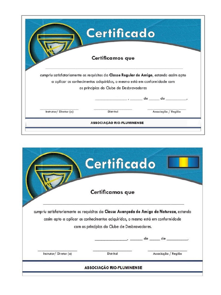 Certificados de Classes para Impressão | PDF