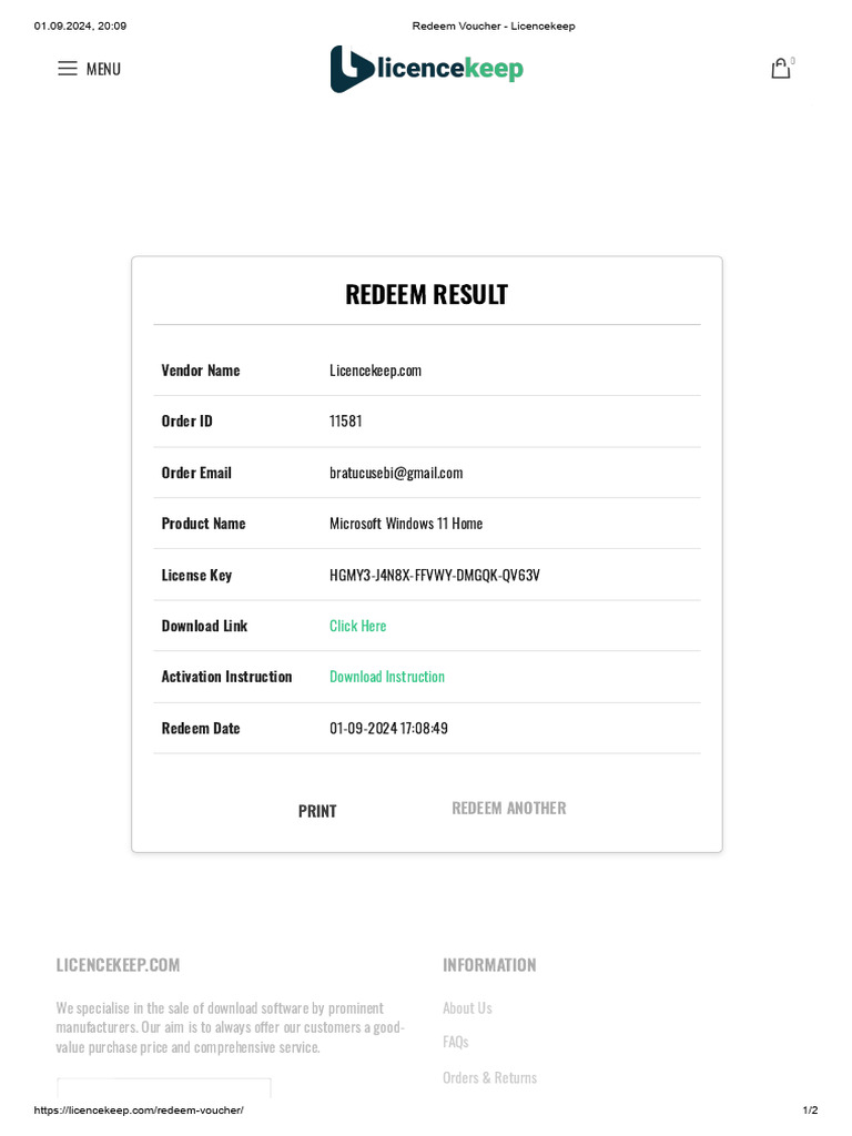 Redeem Voucher - Licencekeep | PDF | Voucher | System Software