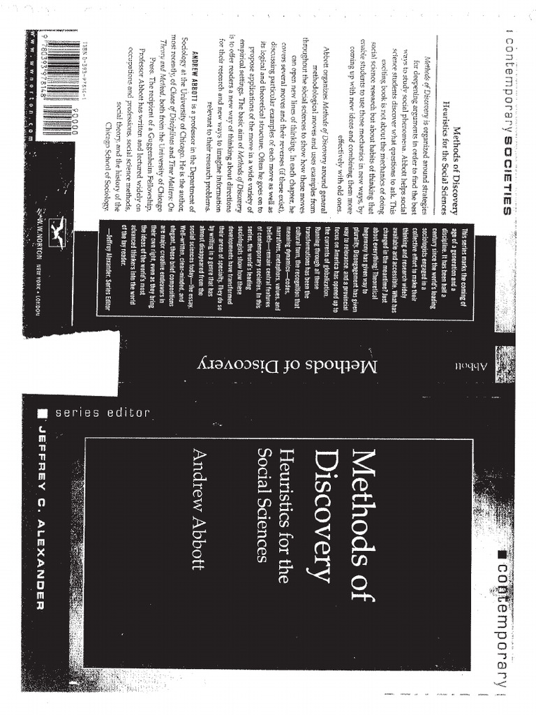 ABBOTT, Methods of Discovery Heuristics For The Social Sciences ...