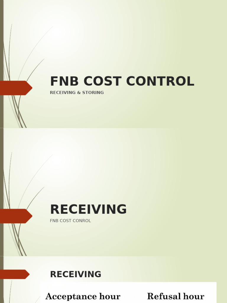 FNB Cost Control Group 2 | PDF | Invoice | Shelf Life