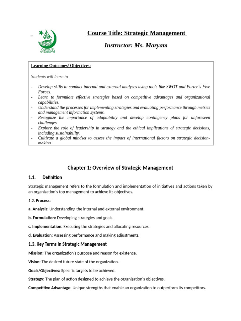 Strategic management | PDF | Strategic Management | Swot Analysis