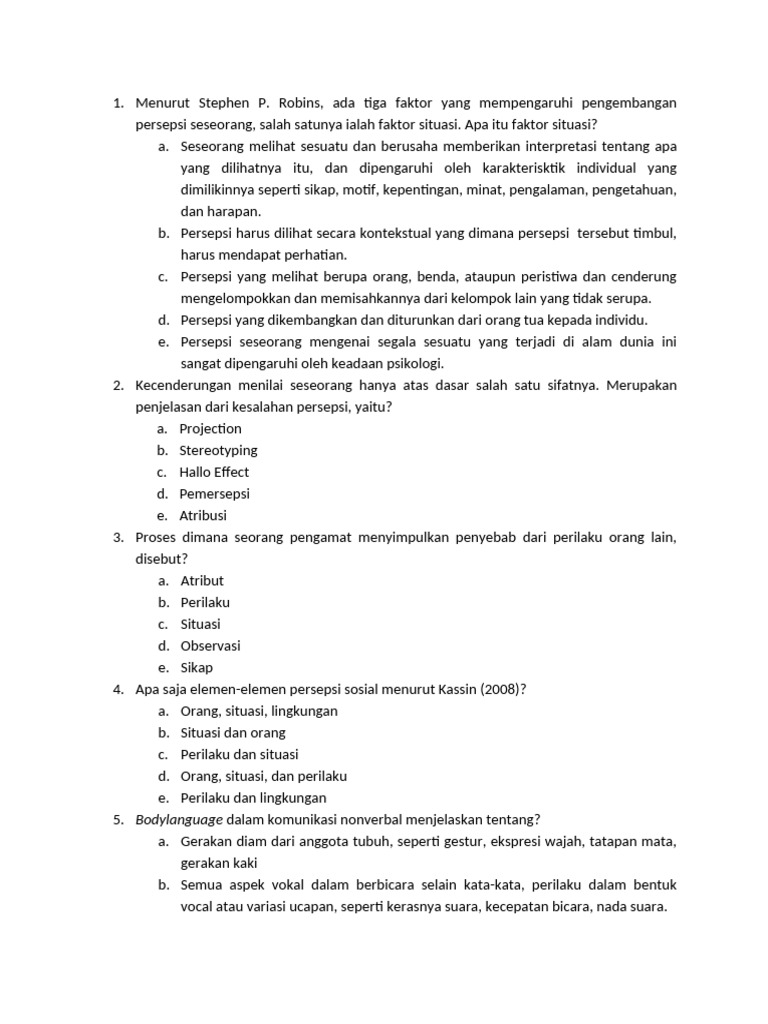 Contoh Soal PSP | PDF | Karier & Perkembangan | Pengembangan Diri