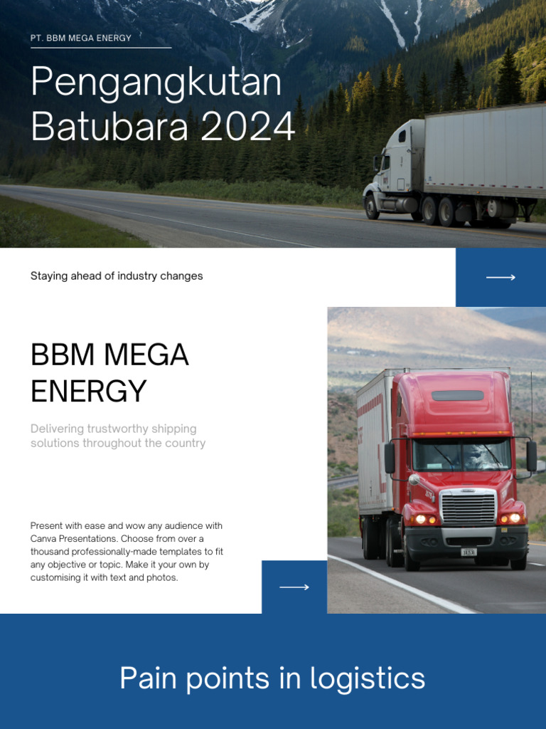 Trucking Business Logistics Visual Charts Presentation in White and ...