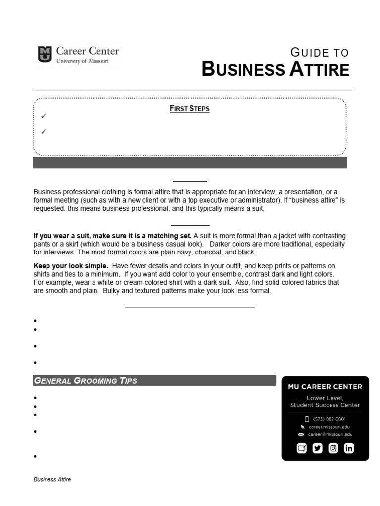 Guide To Business Attire 2019 | PDF | Clothing | Sock