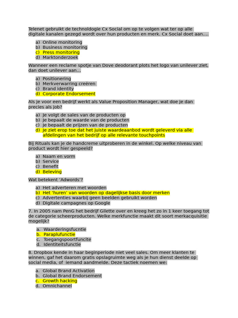 Flow Marketing Vragen | PDF