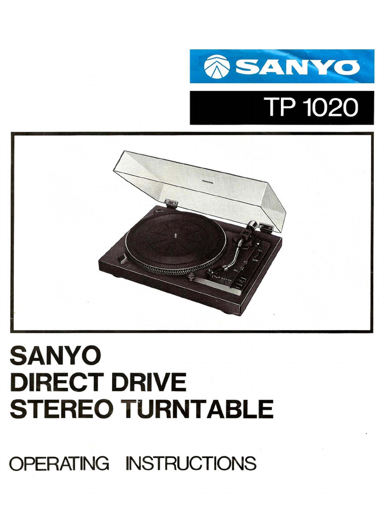 Sanyo TP 1020 Owners-Manual | PDF