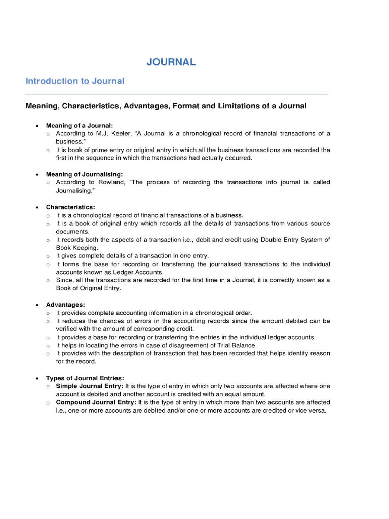 Theory Notes On Journal | PDF