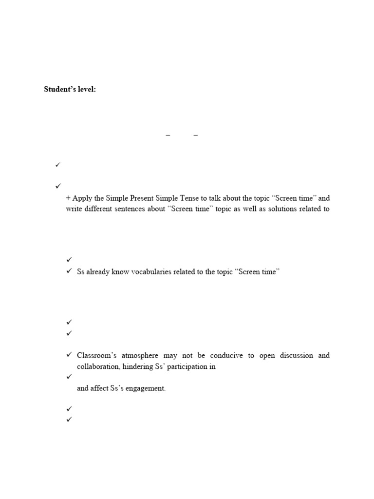 Lesson Plan Language Focus 1st | PDF | Grammatical Tense | Lesson Plan