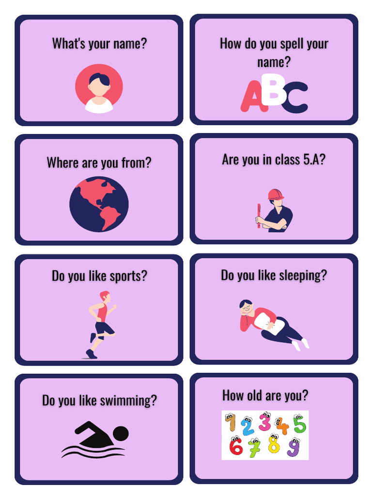 Super Easy Conversation Cards For Kids | PDF