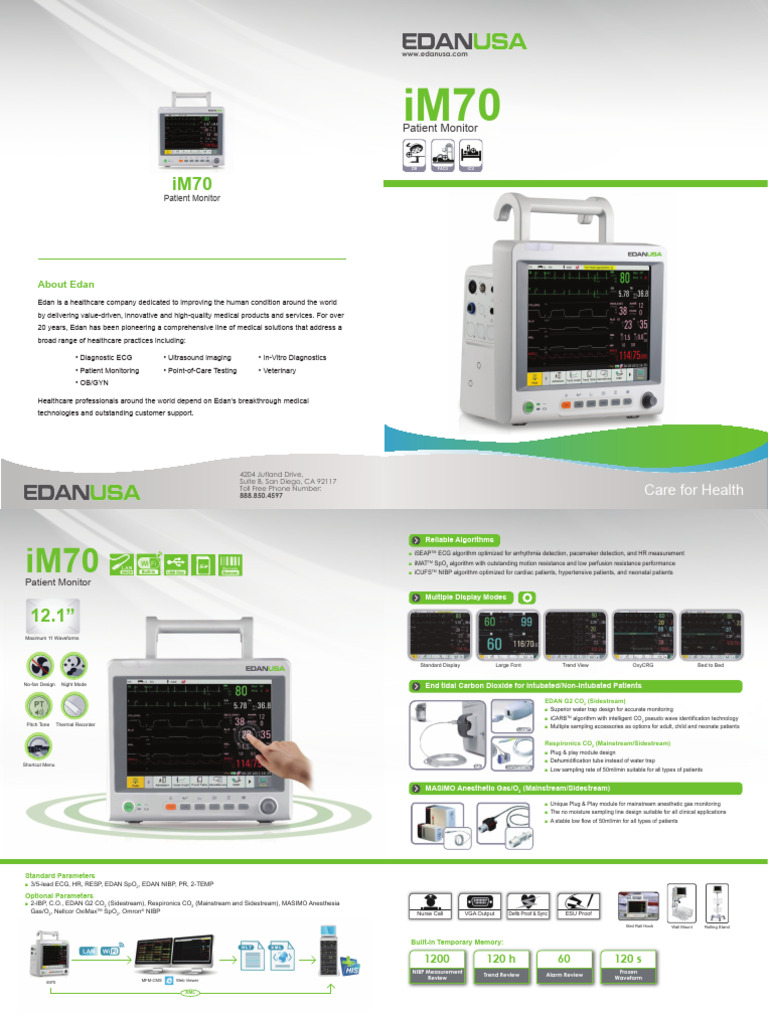 iM70-Patient-Monitor-Brochure | PDF | Electrocardiography | Anesthesia