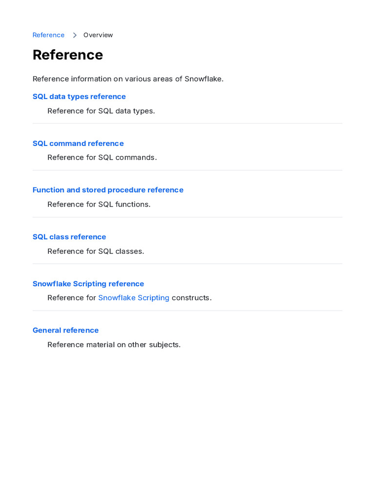 Reference Snowflake | PDF