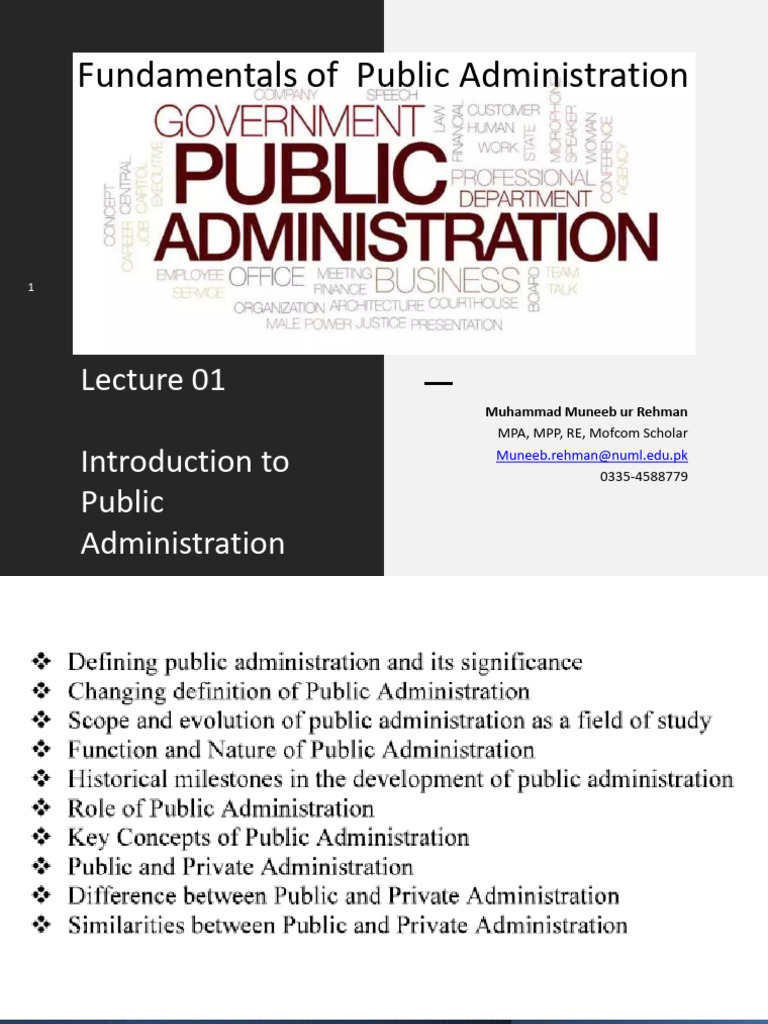 Introduction To Public Administration Lecture 01 02 03 Pdf Public