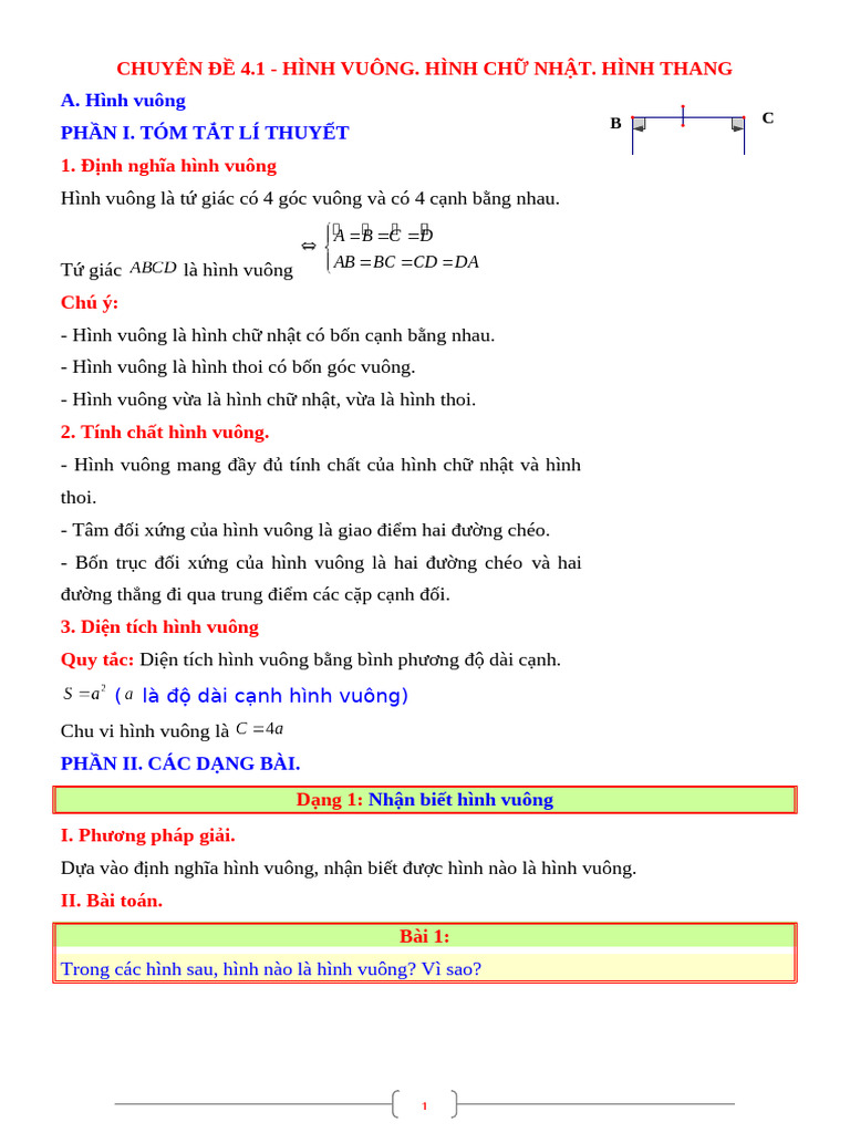 Hinh Vuong HCN Hinh Thang | PDF
