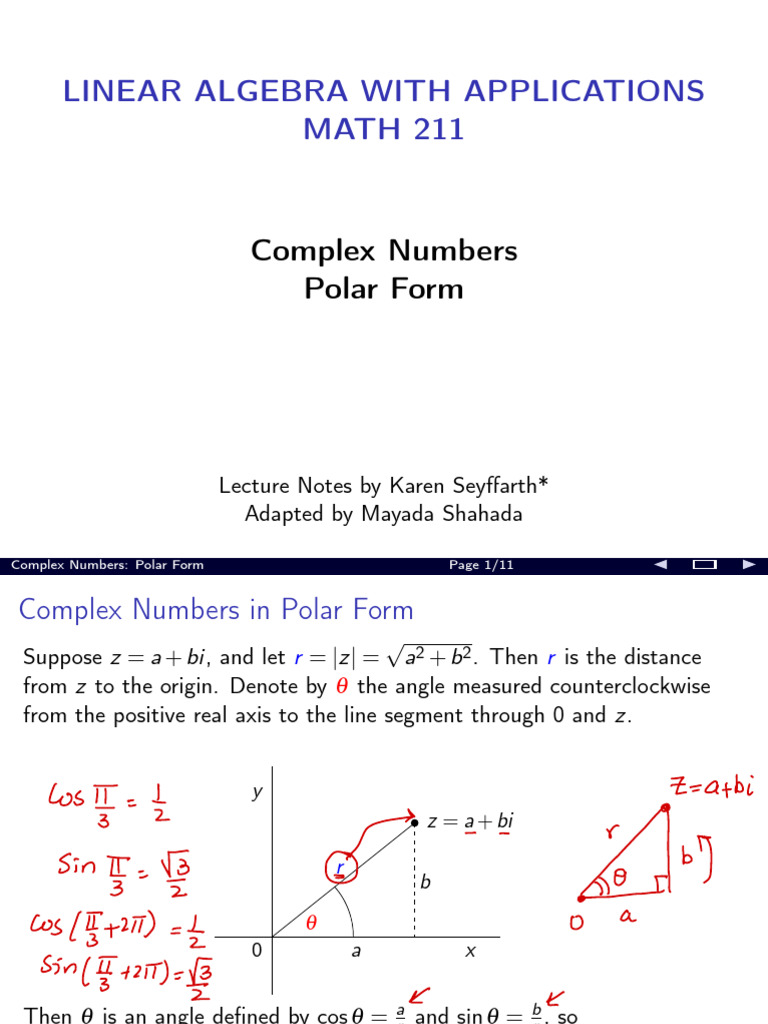 Complex Numbers Video 2 Notes | PDF | Complex Number | Algebra