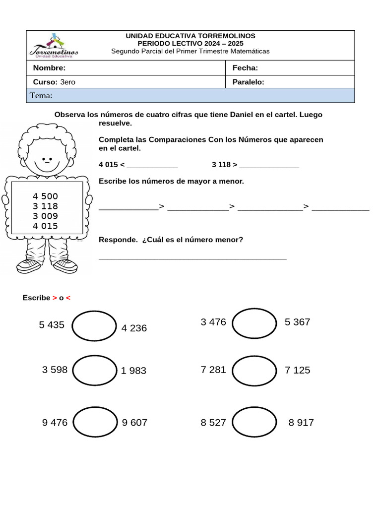 Actividad Mate 4 3ero | PDF