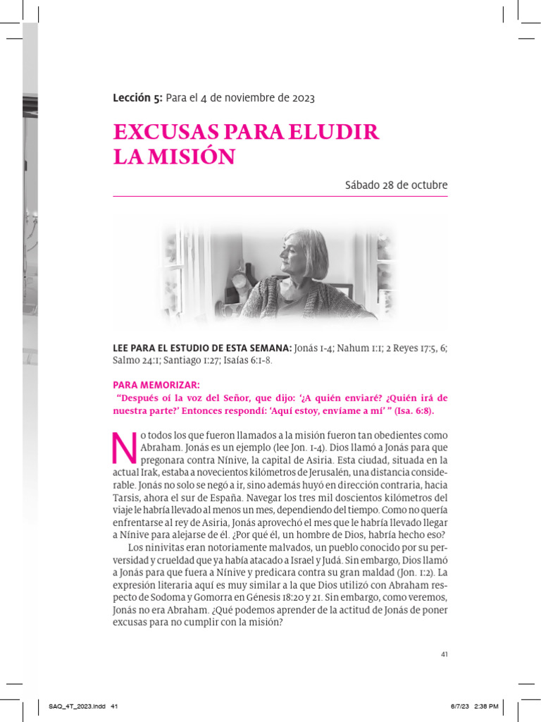 Excusas de Jonás para eludir la misión | PDF | Jonás | Asiria