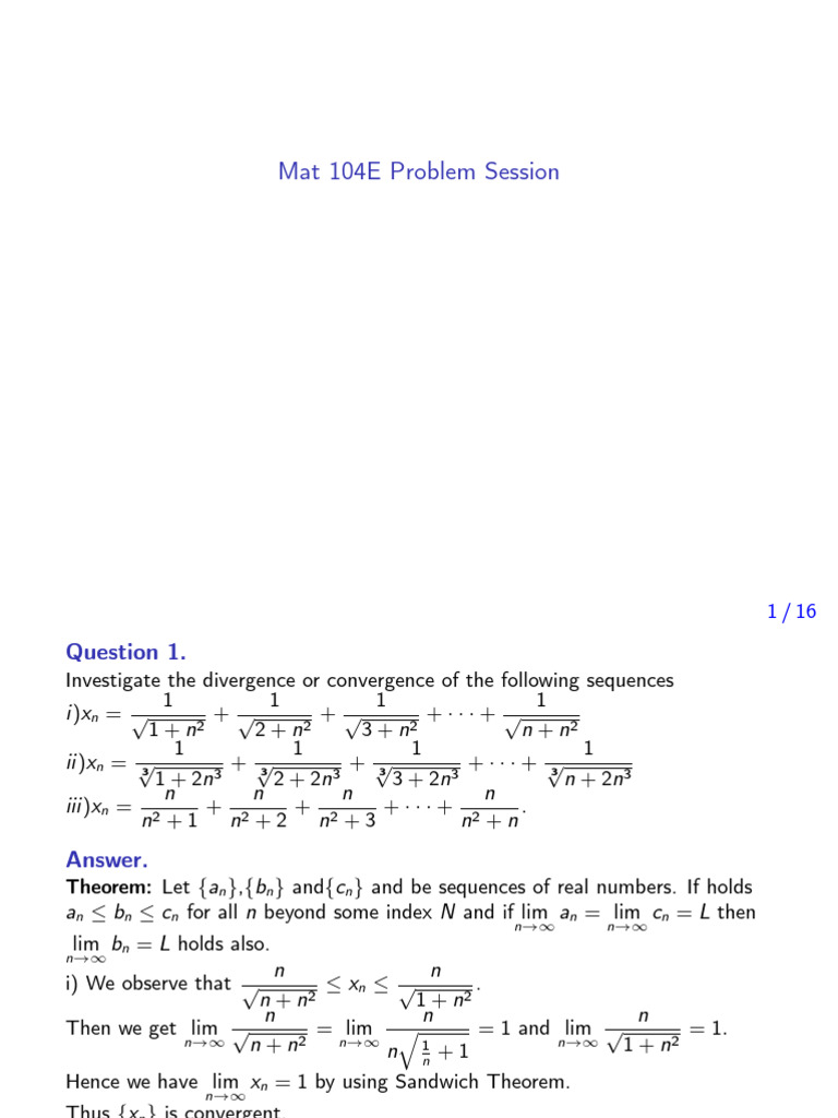 sequences (1) | PDF | Sequence | Mathematical Relations