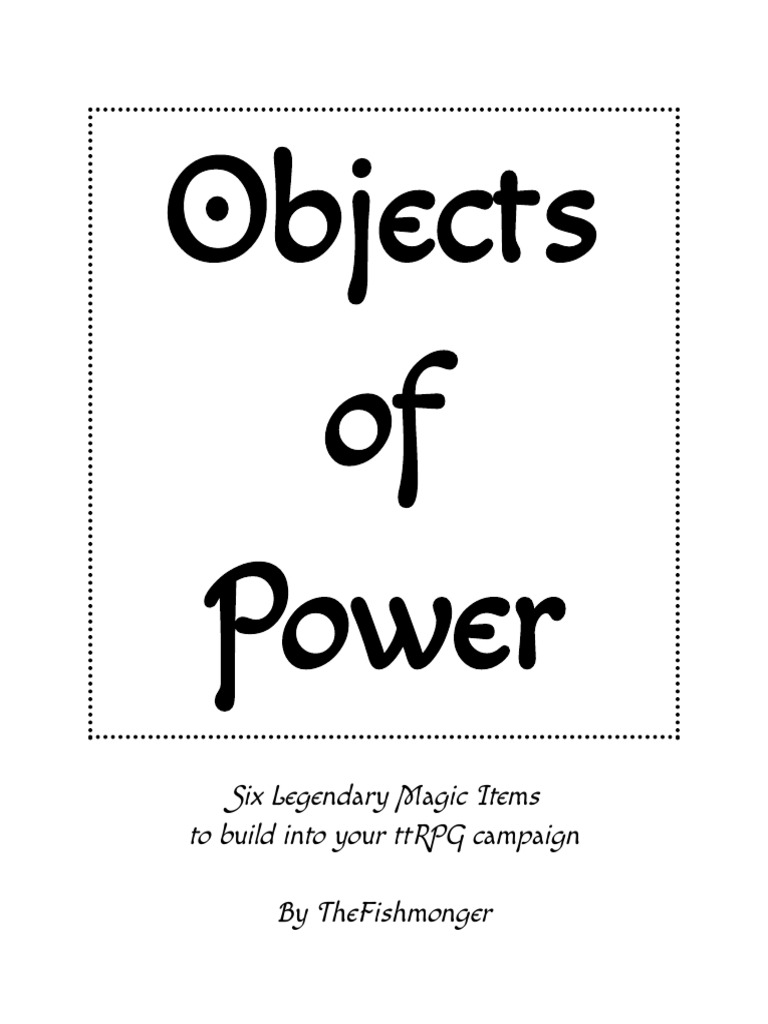 Objects of Power ttRPGZine | PDF | General Fiction