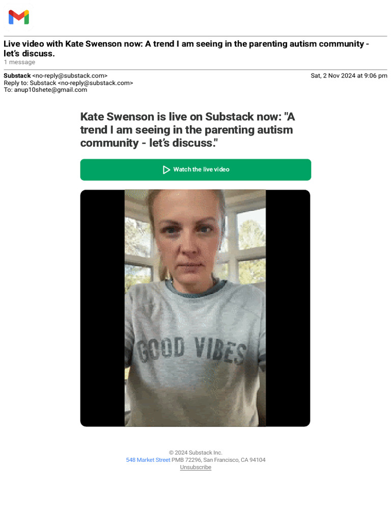 Gmail - Live Video With Kate Swenson Now - A Trend I Am Seeing in The Parenting Autism Community ...