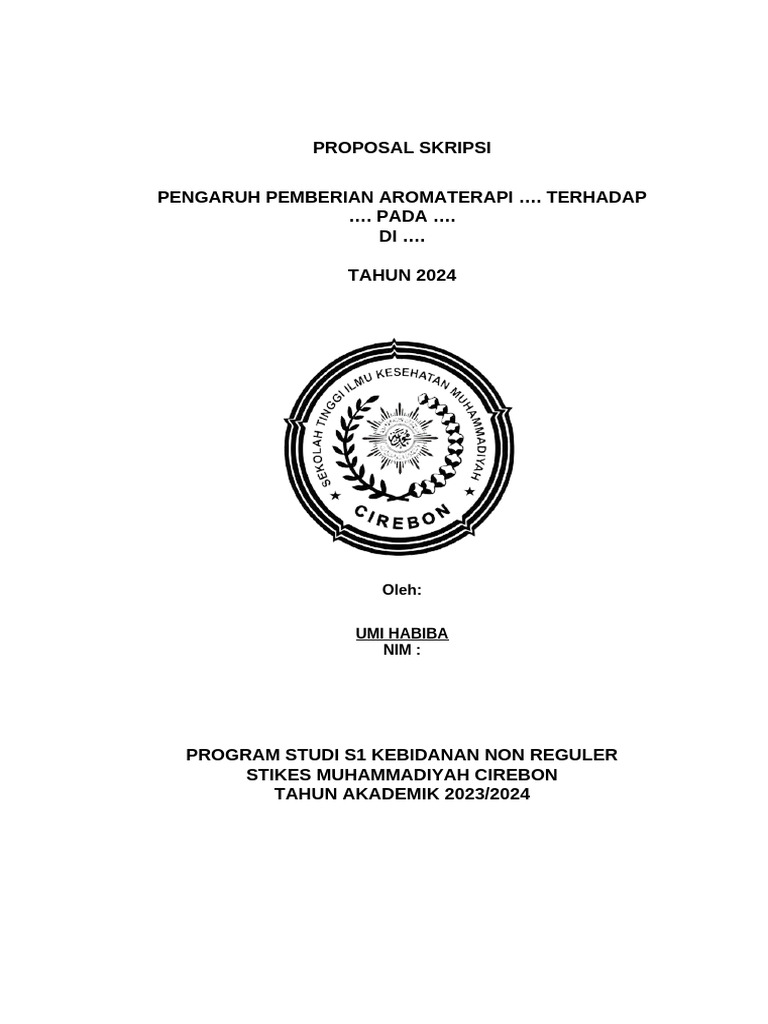 CONTOH COVER SKRIPSI | PDF