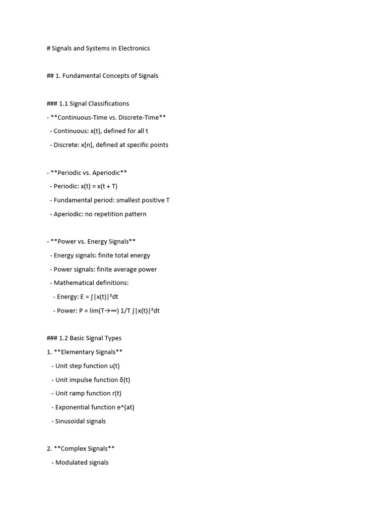 Signals and systems in electronics | PDF | Discrete Fourier Transform | Convolution