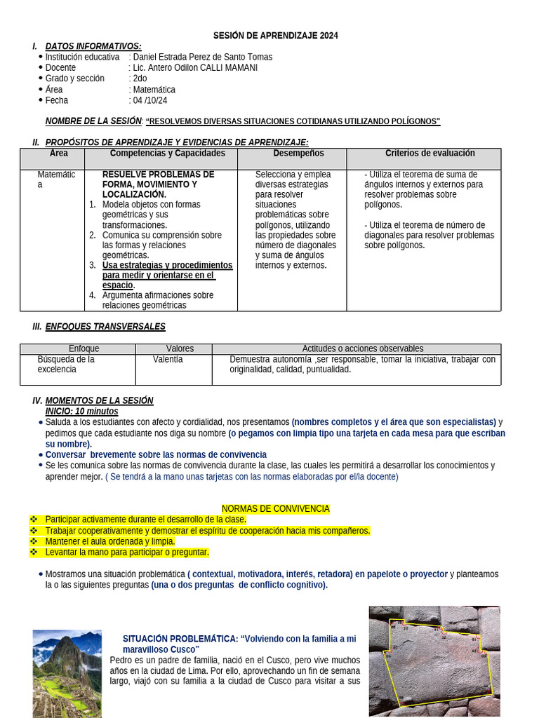 2 OK Antero Sesión Poligonos | PDF | Ángulo | Aprendizaje