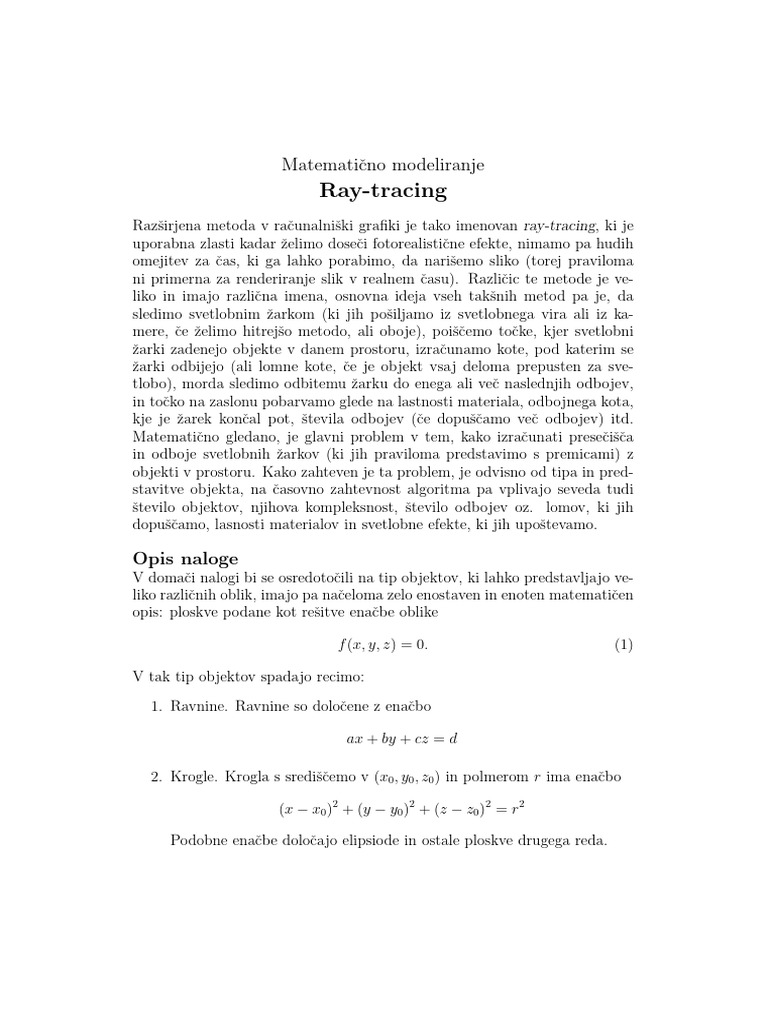 Domaca Raytracing | PDF