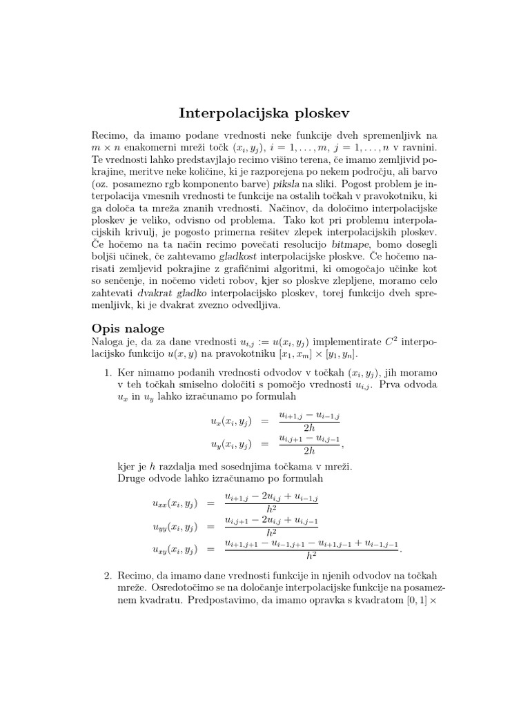Domaca Interpolacijska Ploskev | PDF