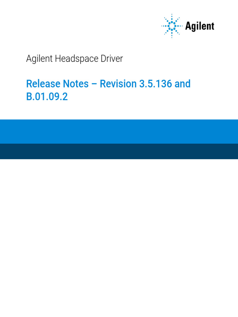 Agilent Headspace Driver Release Notes | PDF | Software | Copyright