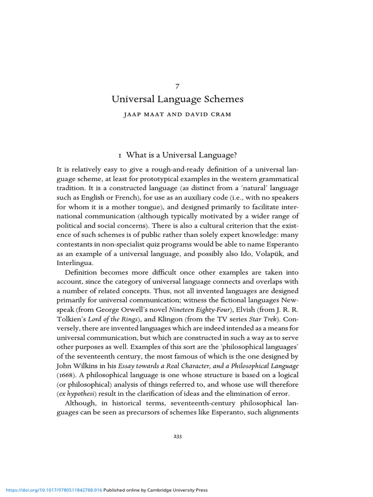 Universal Language Schemes Explained | PDF | Word | Linguistics