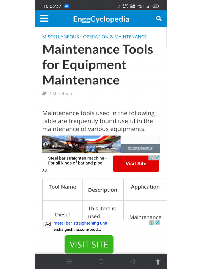 Maintenance Tools | PDF
