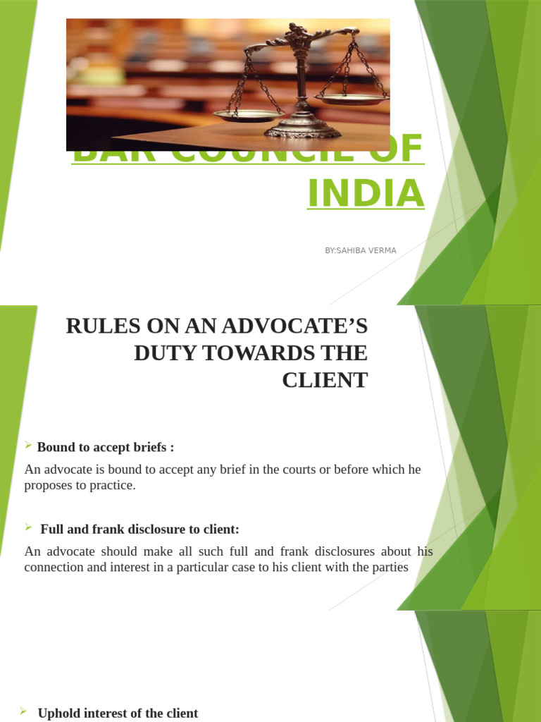 Rules On An Advocate's Duty Towards The Client | PDF