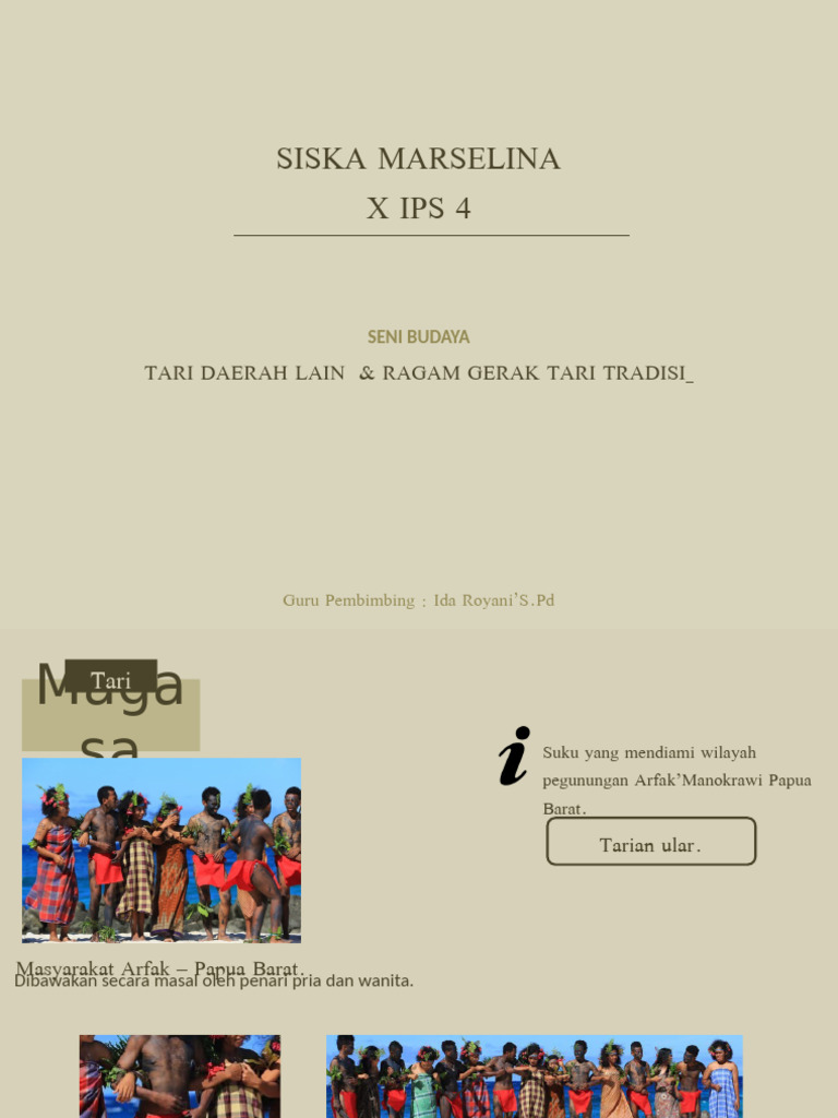 Siska Marselina - X Ips 4 - Seni Budaya - Ragam Gerak Taro Tradisi | PDF