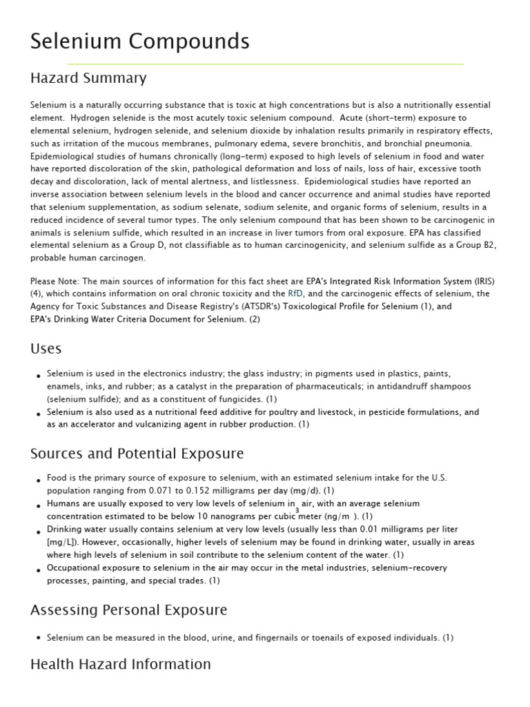 selenium-compounds | PDF | Selenium selenium-compounds | PDF | Selenium