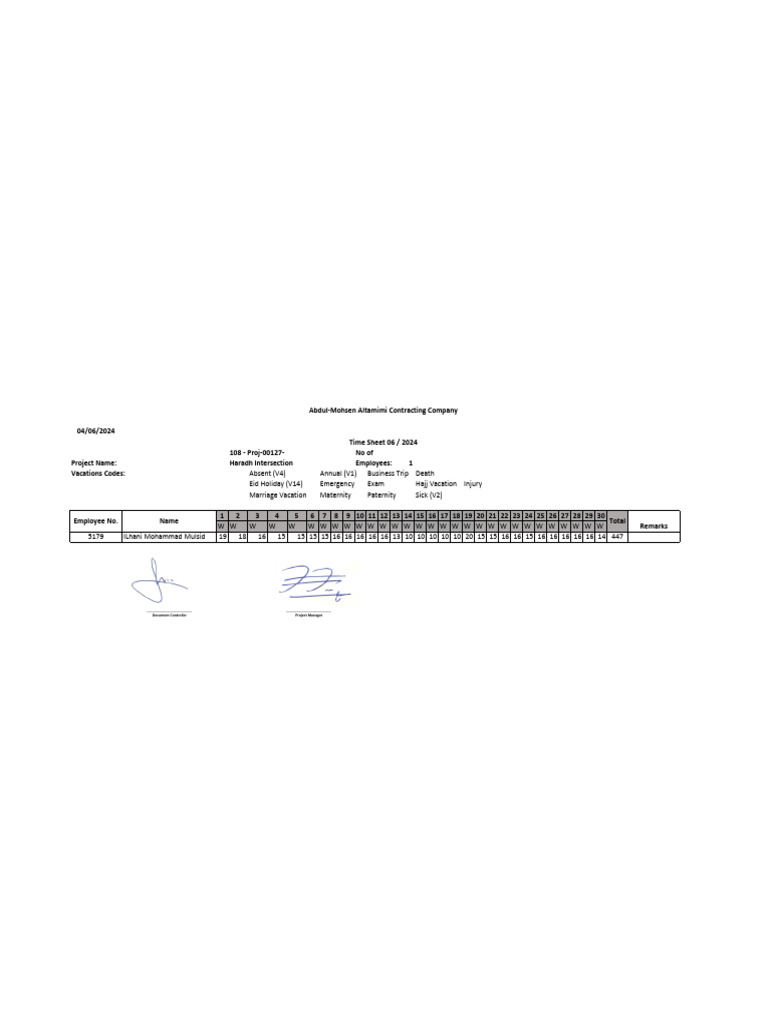 June Timesheet 2024 | PDF