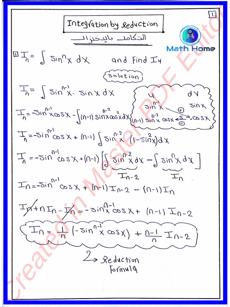 Integration by Reduction | PDF