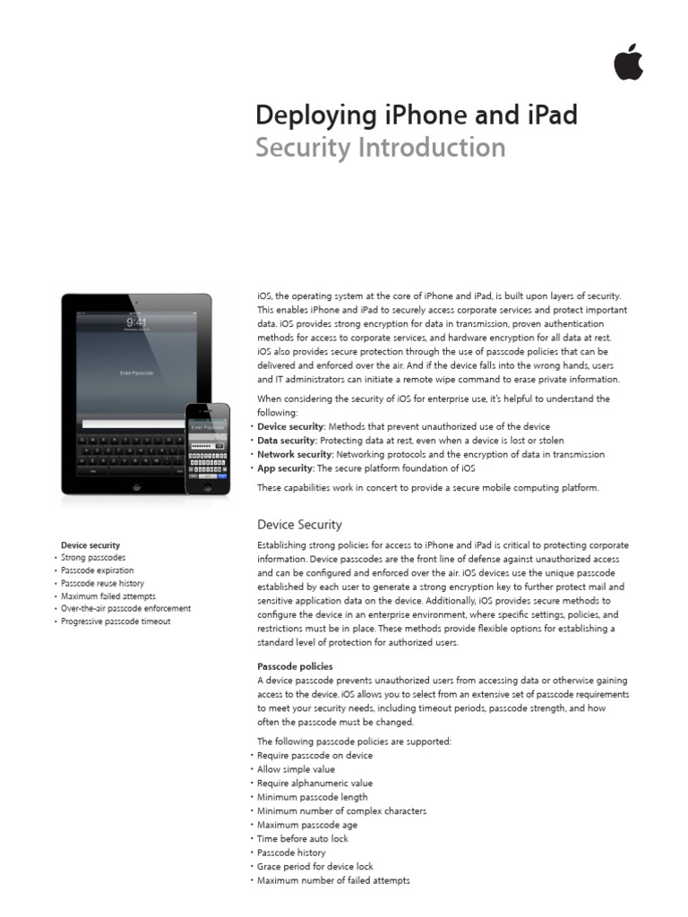 iOS Security for Enterprise Deployment | PDF | Ios | I Cloud